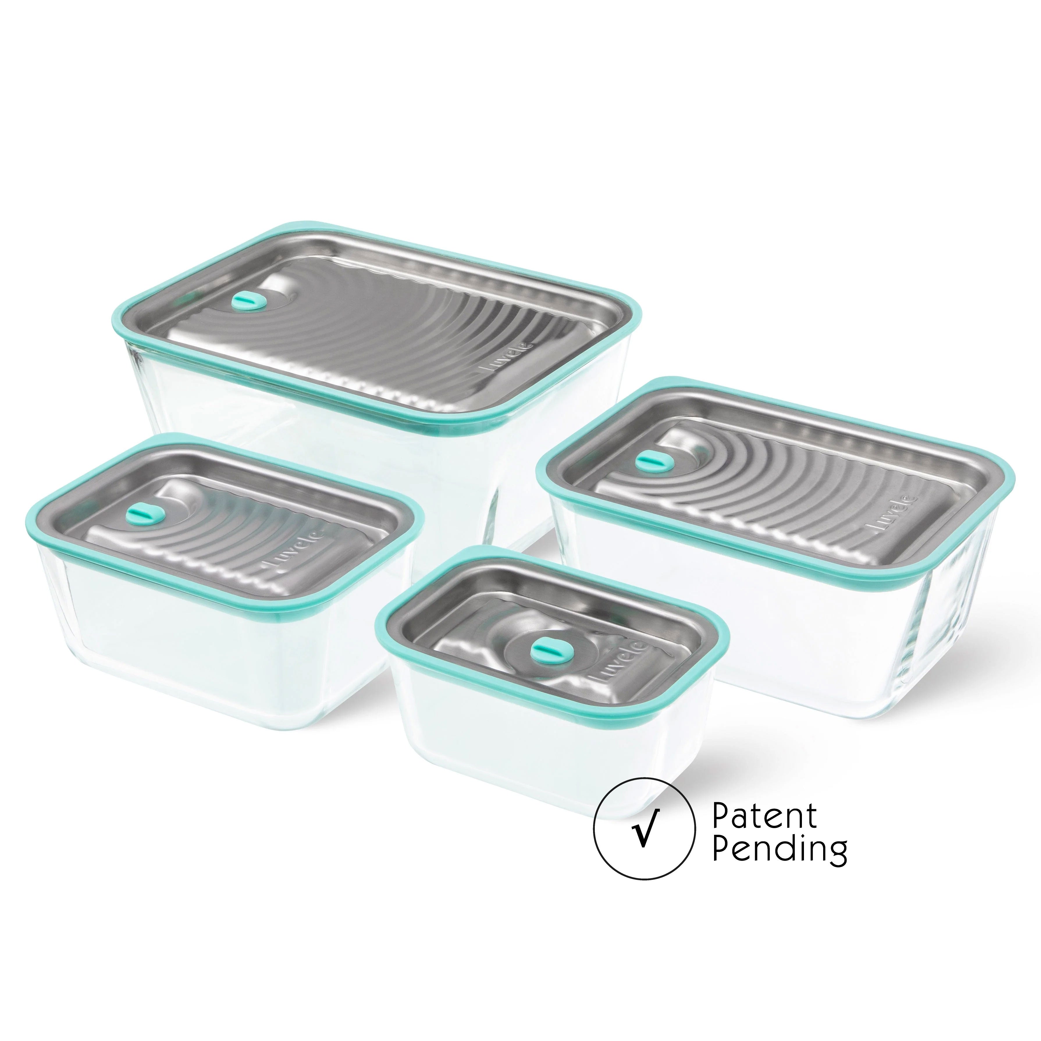 Glass Vacuum food Containers Stainless Steel Lids Meal Prep Container ...